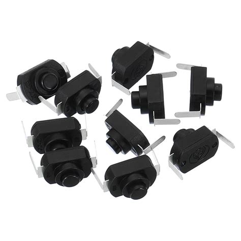 Uxcell Latching Push Button Switch 10 Pcs Bent Pin On Off Self Lock Dc 30v 1a Micro Control