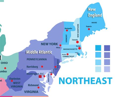 Map Of Northeast Usa With States And Capitals Printable Us Maps