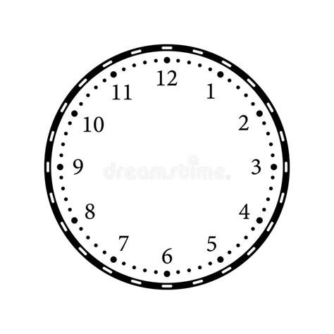 Clock Dial Face Round Watch Face With Numbers Template Of Clock Dial