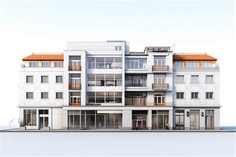 Генеративное здание Ai наполовину построено с готовым фасадом здания на