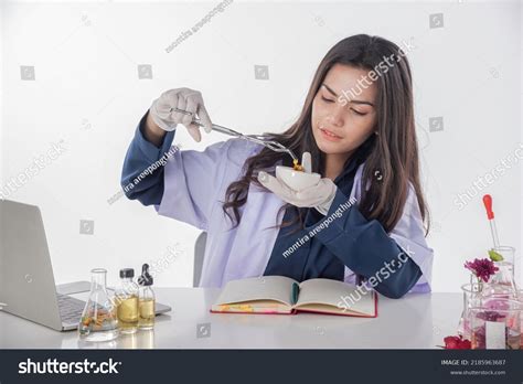 Laboratoryscientists Teamwork Microscopelab Tubesflask Make Test Stock Photo 2185963687