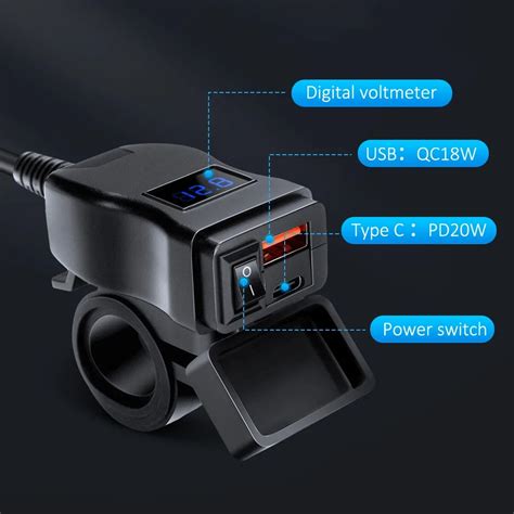 Local Seller Pd Qc3 0 Motorcycle Usb Fast Cellular Charger Waterproof Type C Port Socket