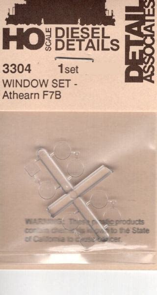 Ho Scale Detail Associates 3304 Window Set Athearn F7b Sidetrack Hobby
