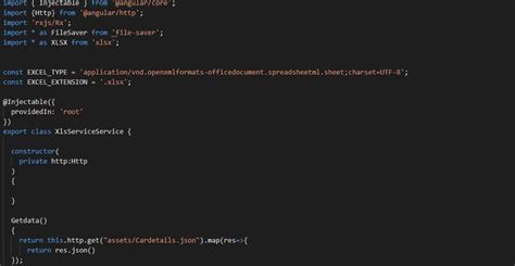 excel file export in angular using service