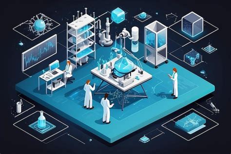 Premium AI Image Isometric Nanotechnology Composition With Isolated Scientific Research Image