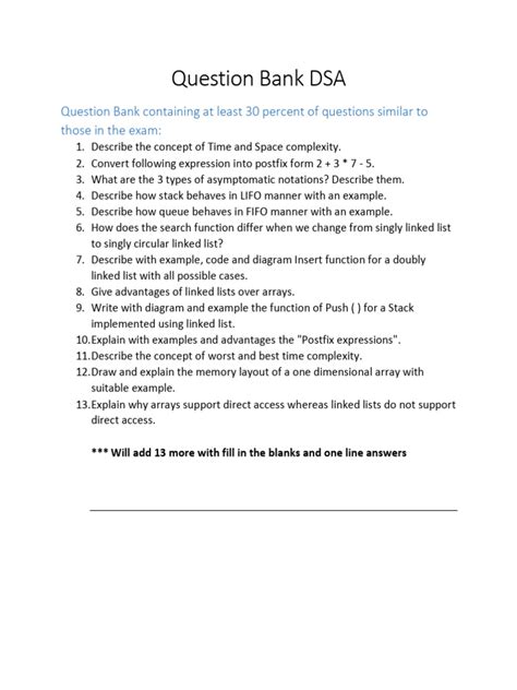 Questions Dsa Pdf Queue Abstract Data Type Time Complexity