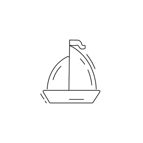 Premium Vector Sailing Yacht Line Icon Sailing Yacht Sailing Yacht Thin Line Icon