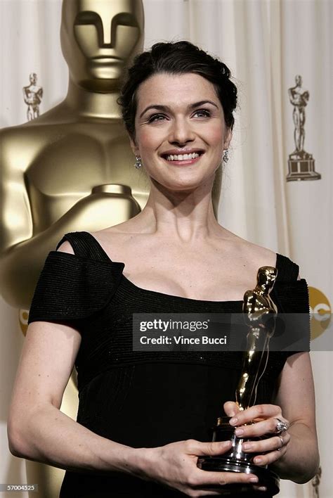 Actress Rachel Weisz Poses With Her Oscar Statuette For Best Actress