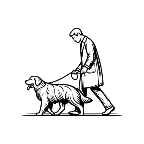 골든 리트리버 터 실루 일러스트레이션 디자인 프리미엄 Ai 생성 벡터