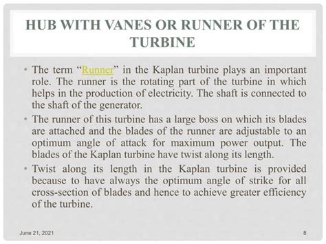 Axial Flow Reaction Turbines Kaplan Turbine Ppt
