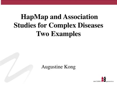 Ppt Hapmap And Association Studies For Complex Diseases Two Examples