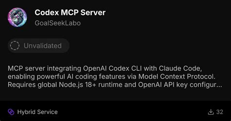 Codex Mcp Server Mcp Servers · Lobehub