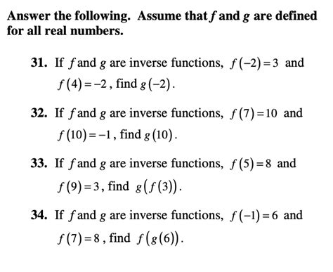 solved answer the following assume that f ﻿and g ﻿are