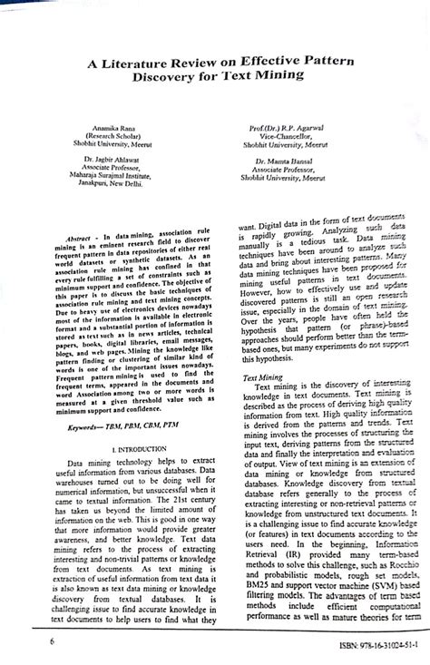 Pdf A Literature Review On Effective Pattern Discovery For Text Mining