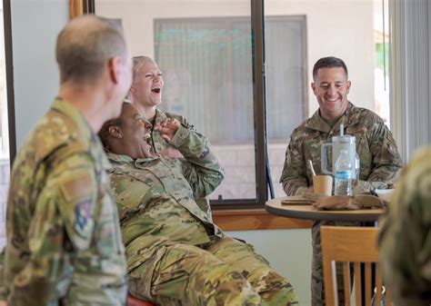 412th Test Wing Leadership Shares A Laugh Build Rapport With Airmen