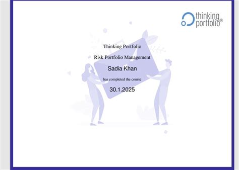 Im Thrilled To Share That I Have Successfully Earned The Risk Portfolio… Sadia Khan