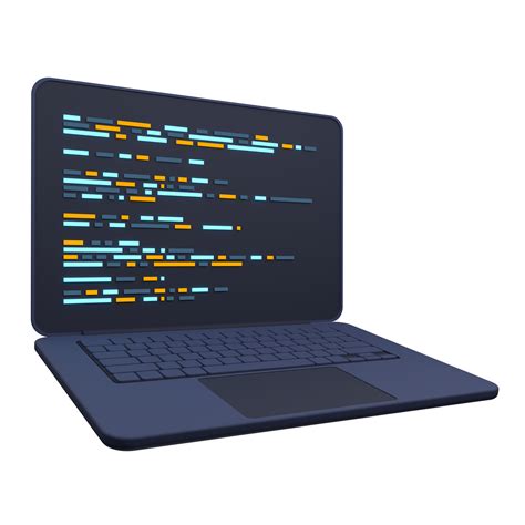3d Laptop And Program Code Development Web Coding Concept Coding