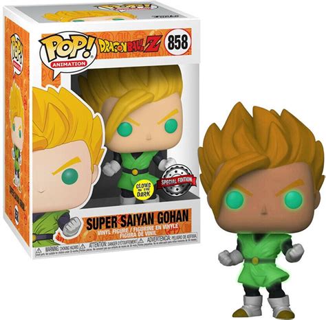 Funko Dragon Ball Z Pop Animation Super Saiyan Gohan Exclusive Vinyl Figure 858 Glow In The Dark
