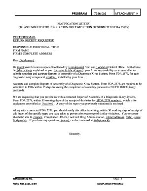 Fda 2579 Form Fill Online Printable Fillable Blank Pdffiller