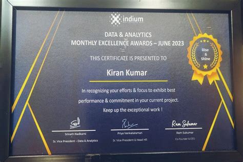 Kiran Kumar On Linkedin Dataanalytics Excellenceawards