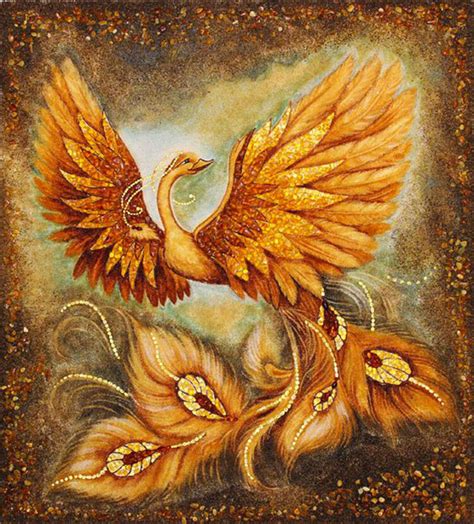 Картина из янтаря Жар Птица а 3427