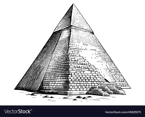Pyramid Hand Drawn Sketch Royalty Free Vector Image