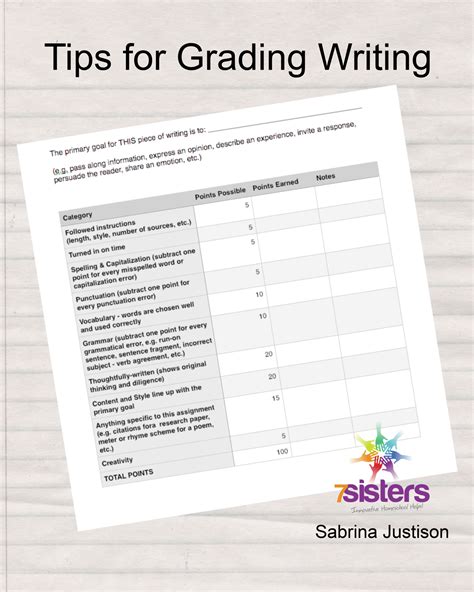 Tips For Grading Writing Freebie