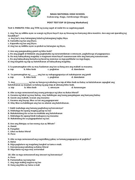 Pre Post Test Pdf