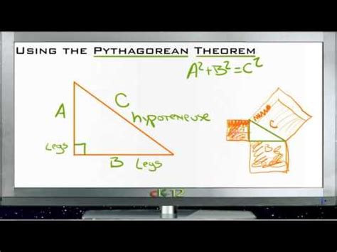 Using The Pythagorean Theorem Principles Basic Video Geometry CK 12 Foundation