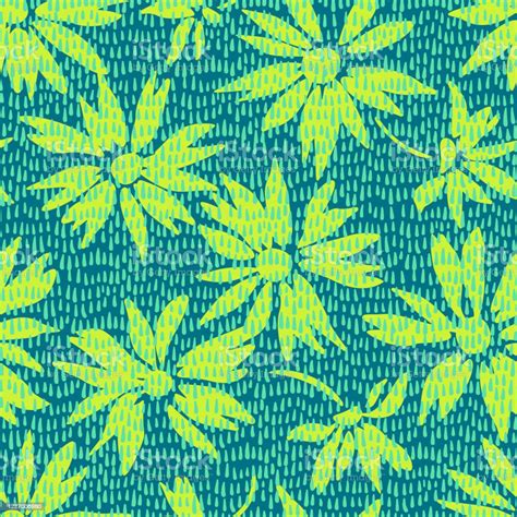 데이지와 꽃 배경입니다 꽃의 실루엣과 여름 식물 원활한 패턴 만화 플랫 스타일입니다 간단한 초원 꽃 고립 직물 및 직물 디자인 0명에 대한 스톡 벡터 아트 및 기타 이미지