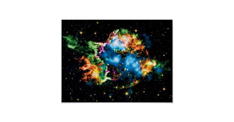 Nasa Cassiopeia A Supernova Colorful Space Photo Poster Zazzle