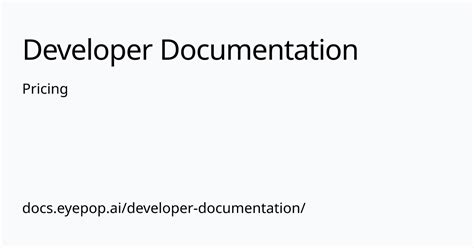 Pricing Developer Documentation
