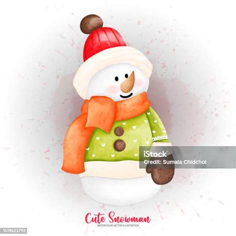수채화 크리스마스 눈사람 겨울 계절을위한 장식 수채화 그림 0명에 대한 스톡 벡터 아트 및 기타 이미지 0명 1월 겨울 Istock