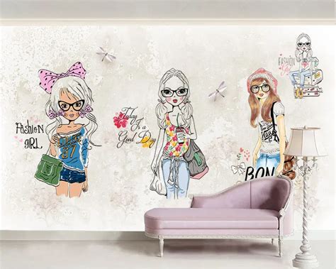 پوستر دیواری دخترانه ، کاغذ دیواری سه بعدی دخترانه