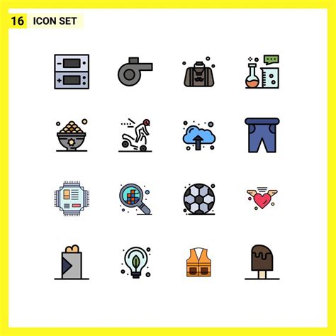 Set Of 16 Modern Ui Icons Symbols Signs For Food Science Lab Father Lab Equipment Chemistry Lab