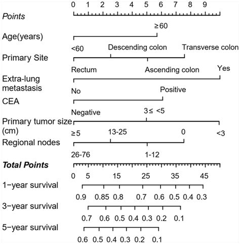 nomogram for predicting the 1 3 and 5 year css the total score was