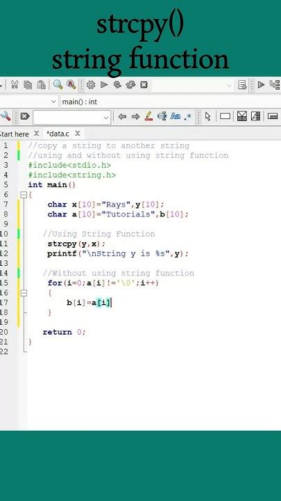 99 Strcpy String Function Copy A String To Another String C Program Shorts Coding