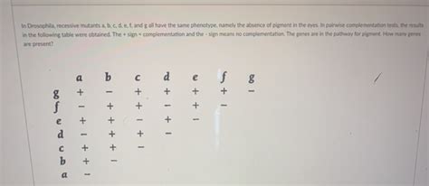 Solved In Drosophila Recessive Mutants A B C D E F