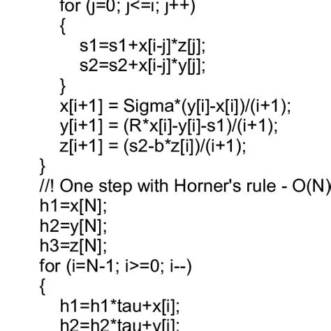 Pseudocode Of Taylor Series Method For The Lorenz System Download