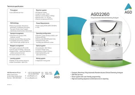 Fully Automated Biochemistry Analyzer Agd2260 At ₹ 450000 Piece Fully Automated Biochemistry