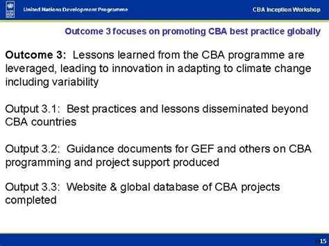 Community Based Adaptation Project Inception Workshop Overview Of