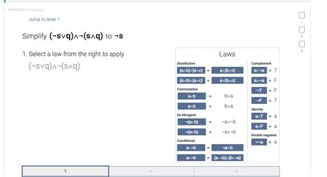 Solved Simplify Sq Sq To S 1 Select A Law From The Chegg Com