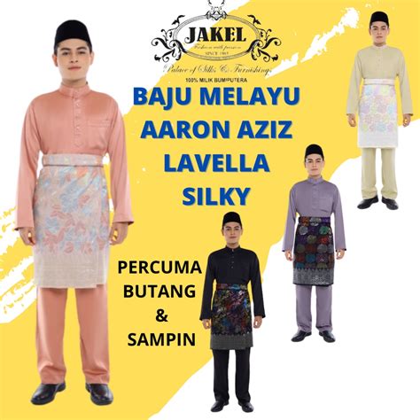 Baju Melayu Aaron Aziz Lavella Silky Free Sampin And Butang By Jakel