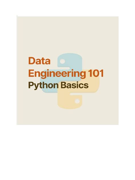 Data Engineering 101 With Python Basics Pdf