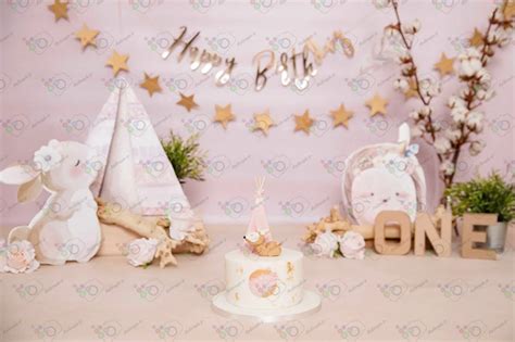 بک دراپ تولد یک سالگی تم بهار کد 7 عکس گراف