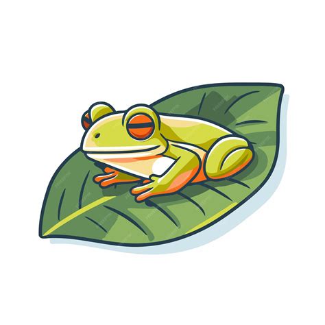 Premium Vector Frog On Leaf Vector Illustration Isolated On White