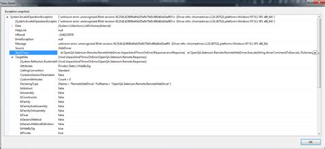 C Selenium Webdriver Raise Invalidoperationexception Ocurred In Webdriverdll Stack Overflow