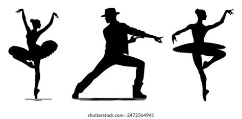 Dance Silhouette Graceful Movement Performance Art Stock Vector Royalty Free 2472364941