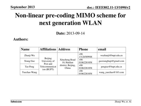 Ppt Non Linear Pre Coding Mimo Scheme For Next Generation Wlan Powerpoint Presentation Id