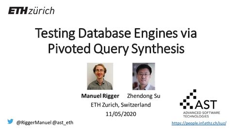 Long Presentation For Testing Database Engines Via Pivoted Query